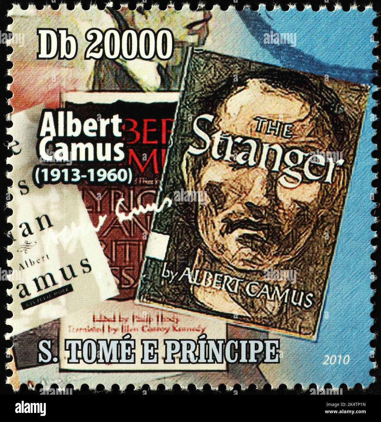 Famous novel The stranger by Albert Camus on postage stamp Stock Photo ...