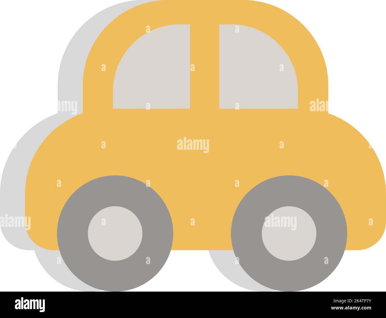 Yellow city car, illustration, vector on a white background Stock ...