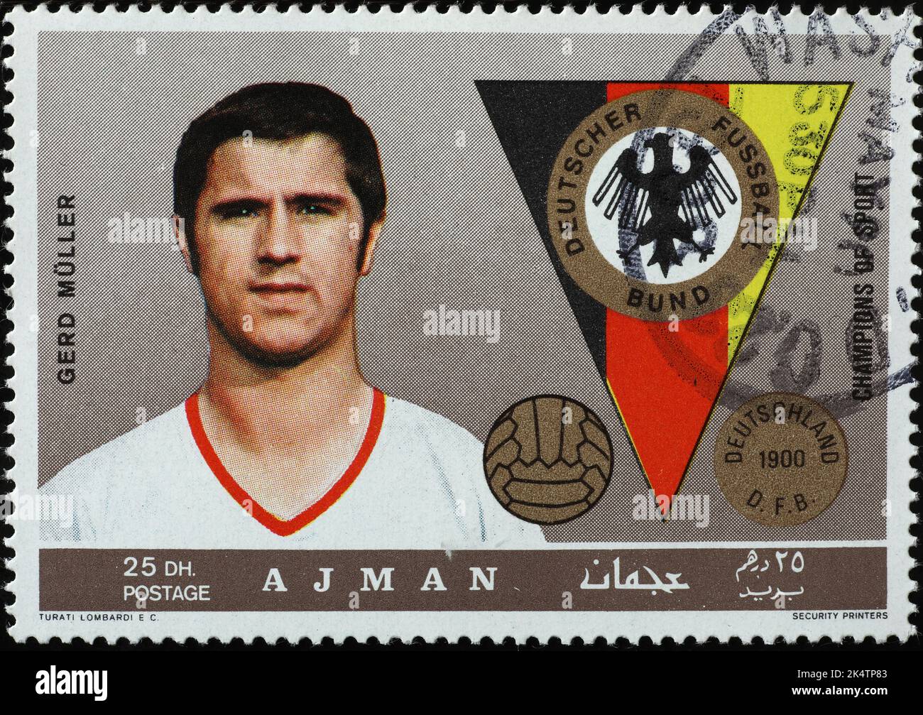 German footballer Gerd Muller on old postage stamp Stock Photo - Alamy