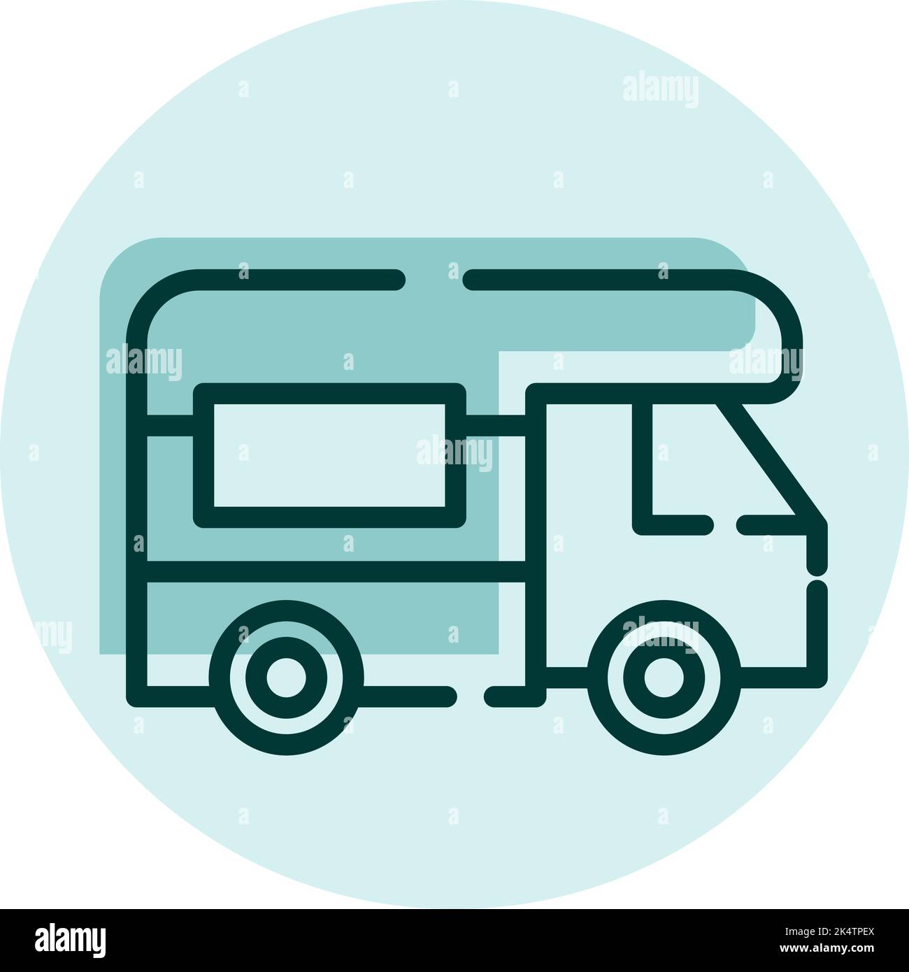 Camping van, illustration, vector on a white background Stock Vector ...