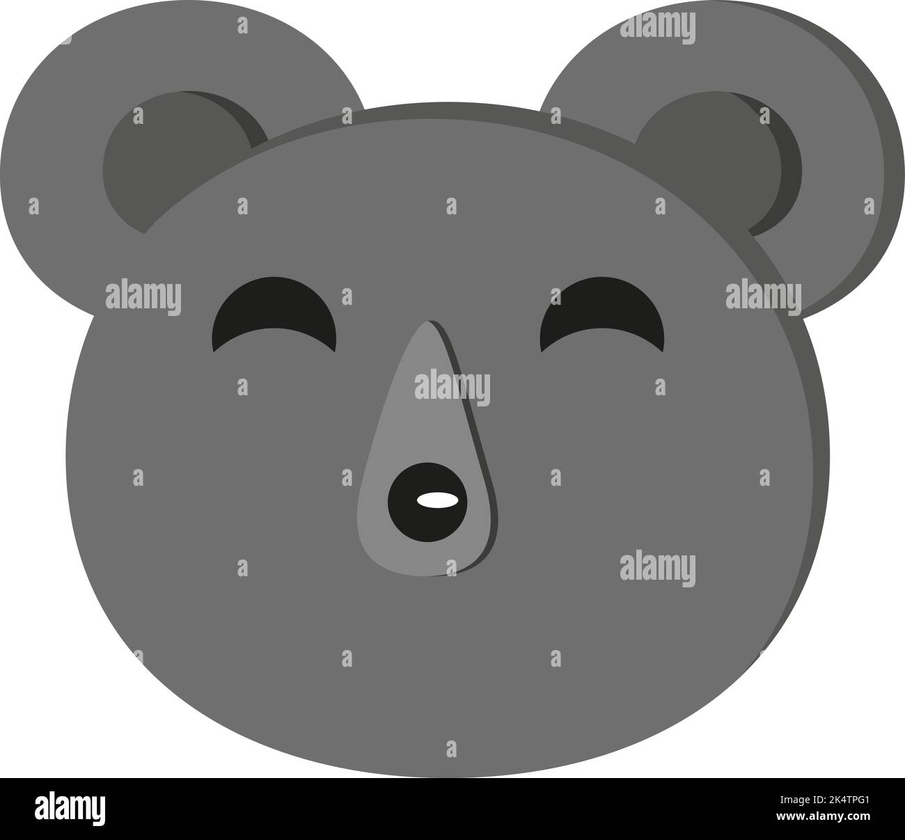 Grey bear, illustration, vector on a white background Stock Vector ...