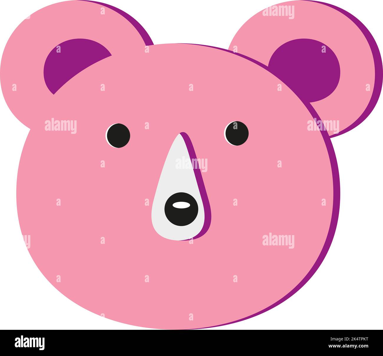 Pink teddy bear white background Stock Vector Images - Alamy