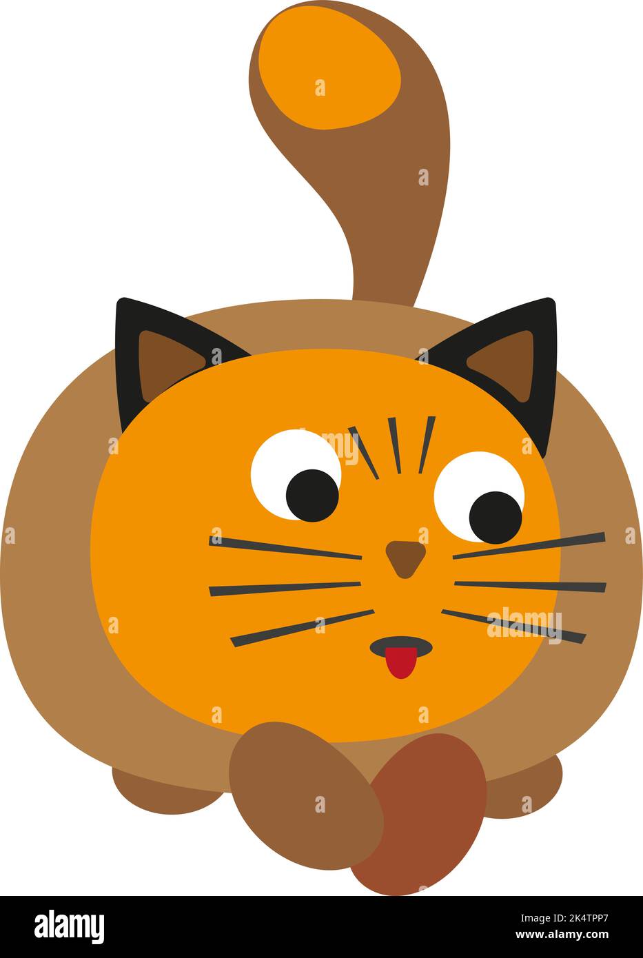 Cat ready to jump, illustration, vector on a white background Stock ...