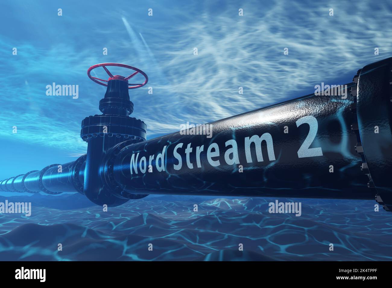 Nord Stream 2 underwater natural gas pipeline crossing the Baltic Sea and transporting gas from ...