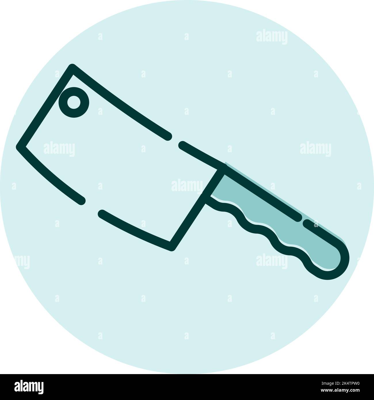 Kitchen butcher knife, illustration, vector on a white background Stock ...