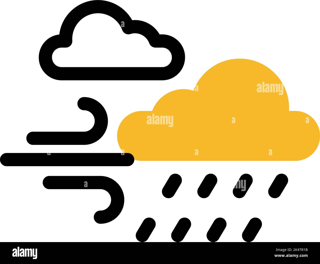 Windy rain weather, illustration, vector on a white background Stock ...