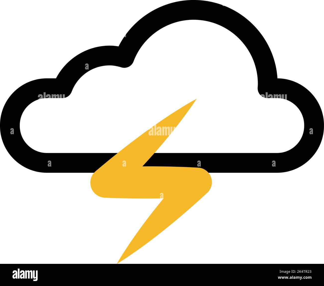 Weather thunderstorm, illustration, vector on a white background Stock ...