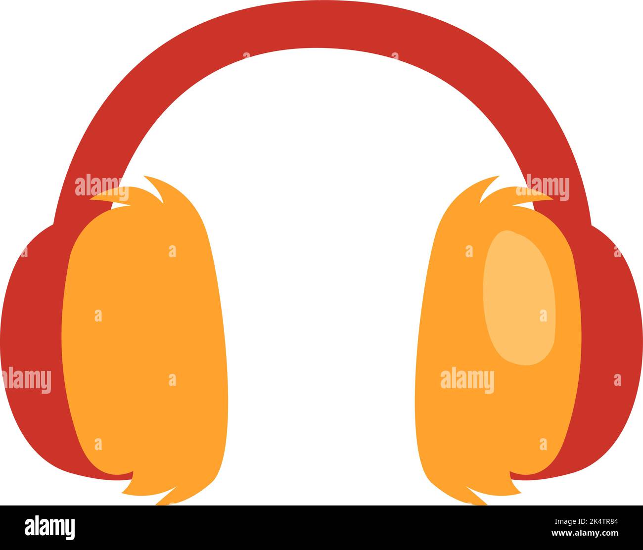 Red headphones, illustration, vector on a white background Stock Vector ...