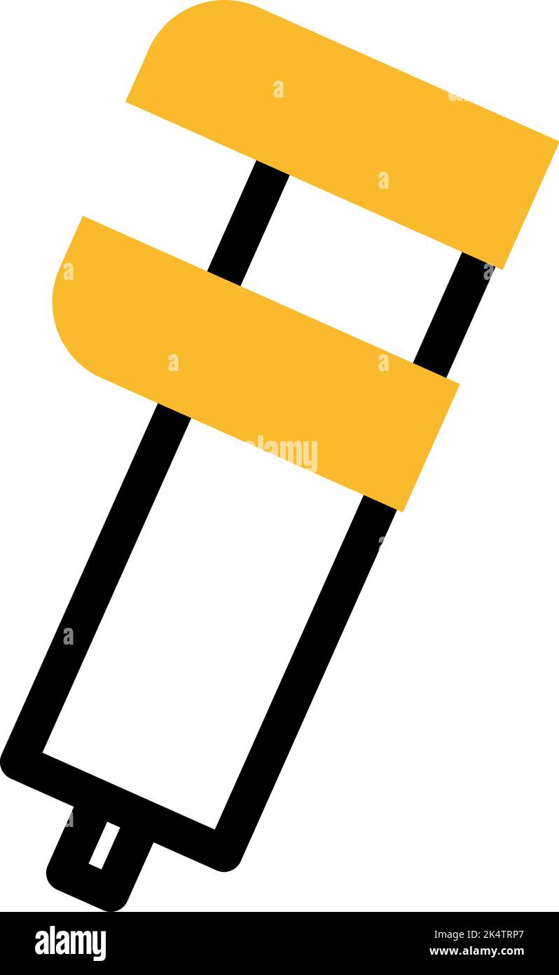 Construction pipe measurer, illustration, vector on a white background ...