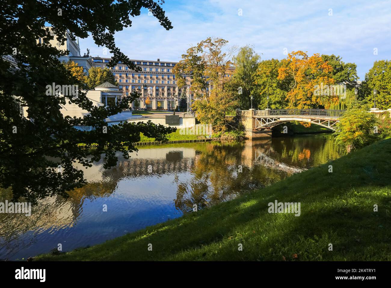 Autumn in Riga, view of the city channel in the autumn colors Stock ...
