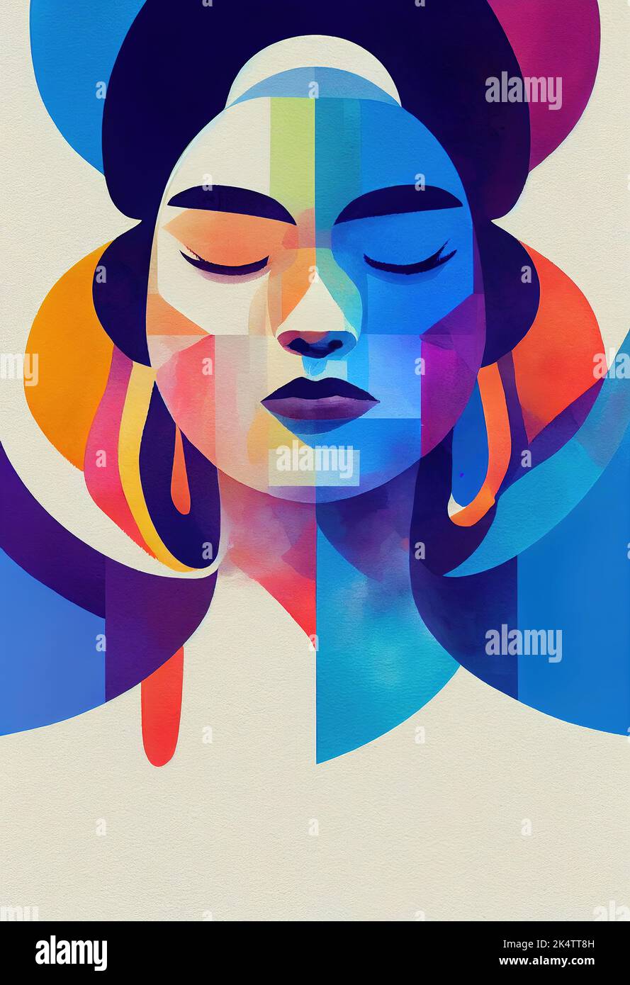 Abstract painting art feminine face hi-res stock photography and images ...