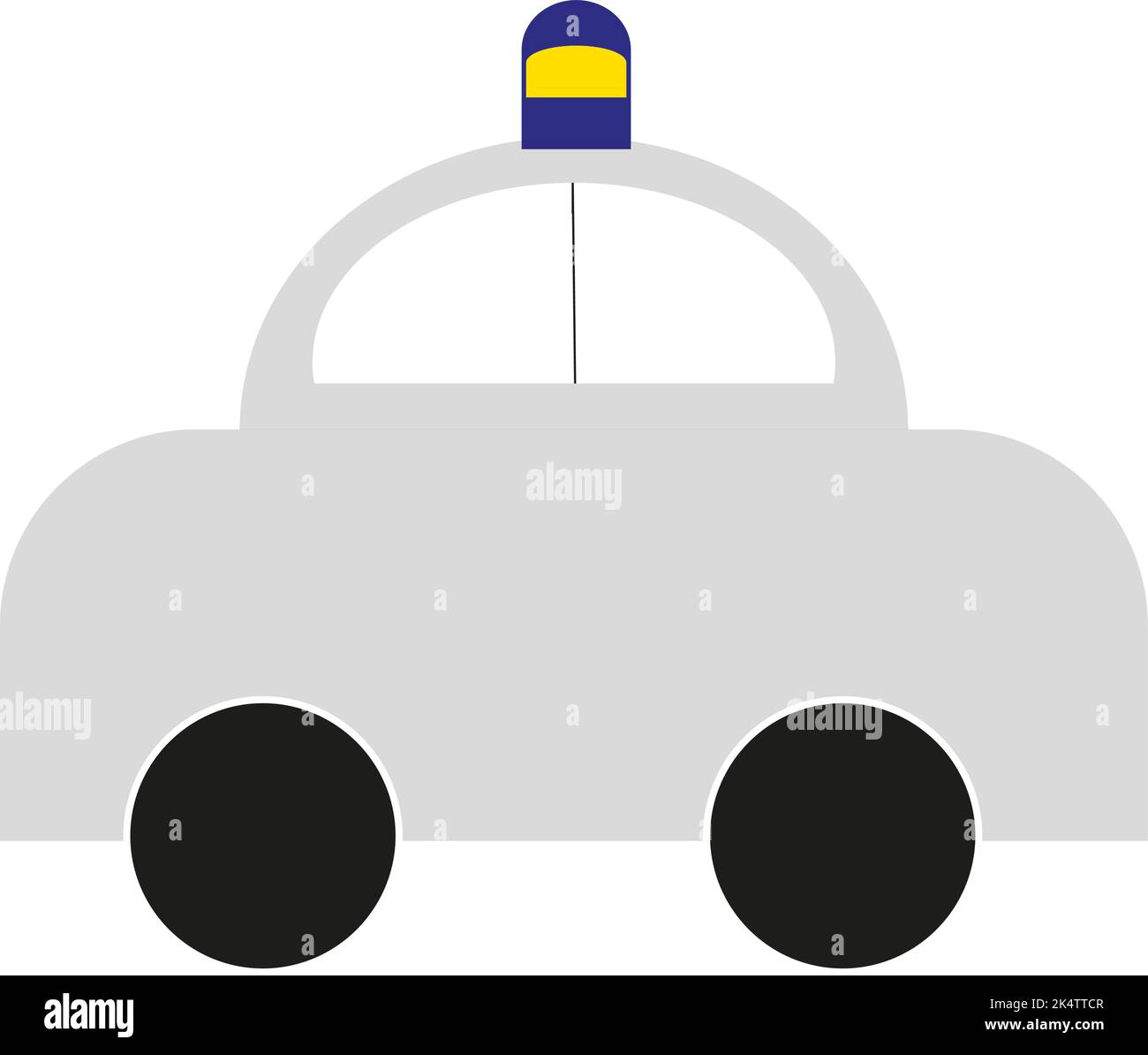 Grey police car, illustration, vector on a white background Stock ...
