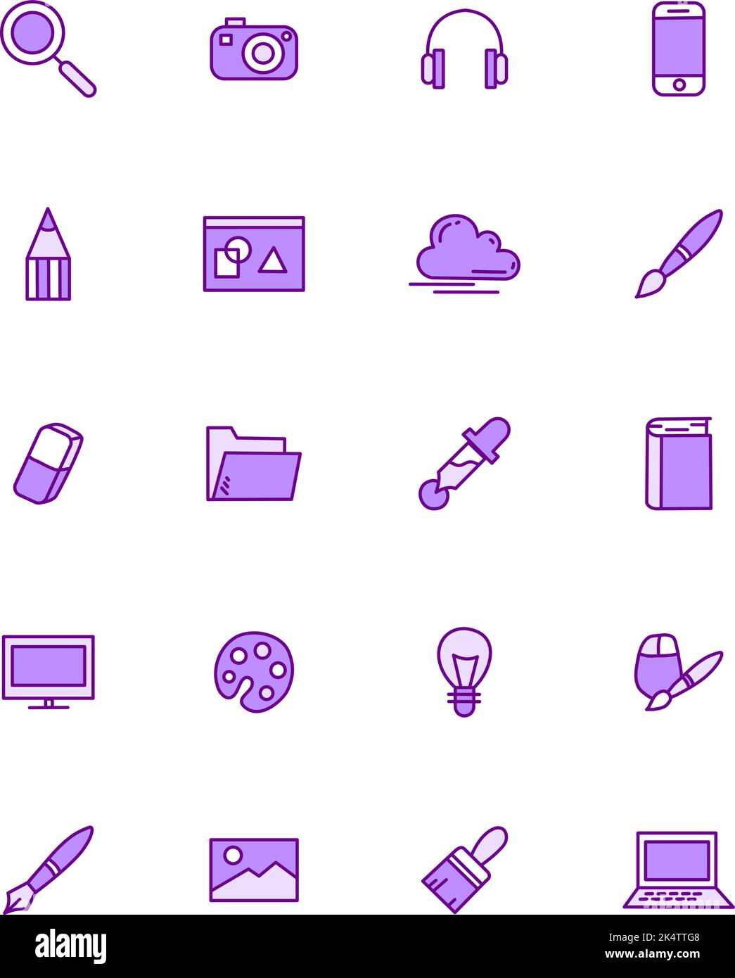 Photoshop tools, illustration, vector on a white background Stock ...