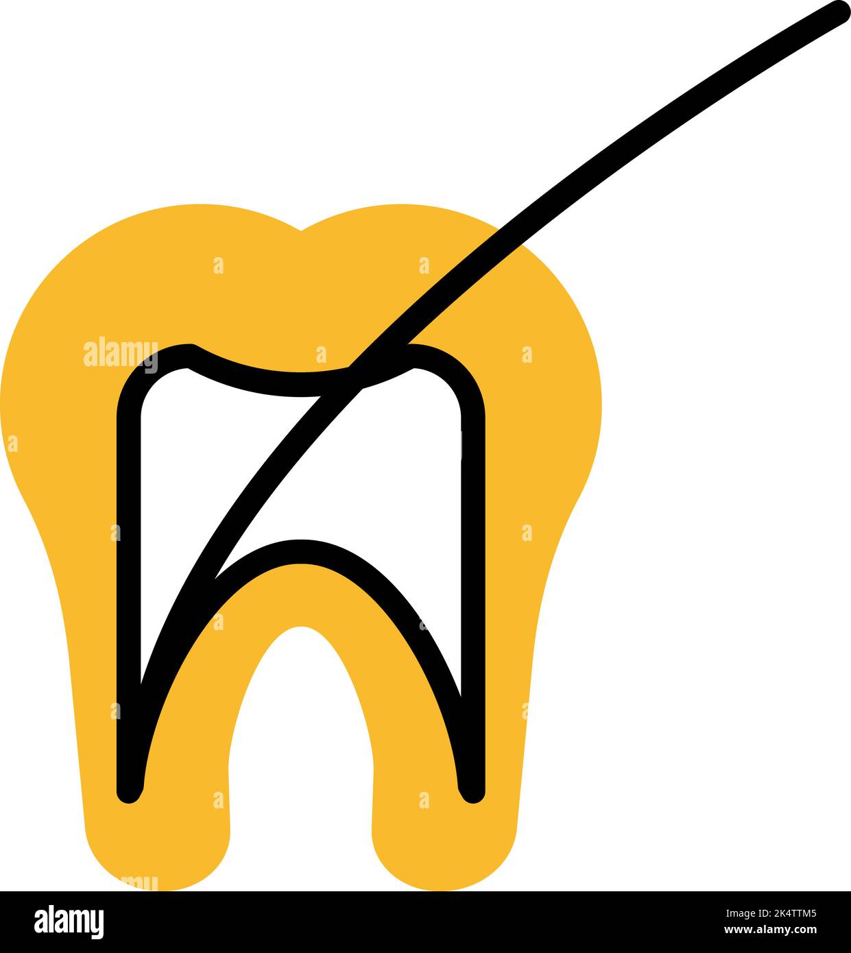 Tooth root cleaning, illustration, vector on a white background Stock ...