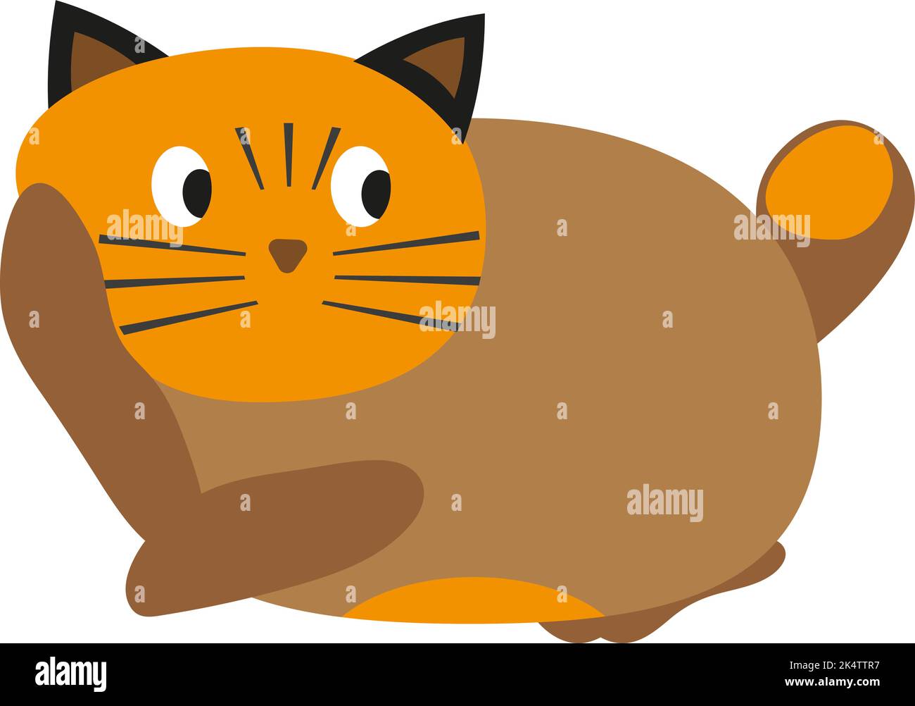 Cat thinking, illustration, vector on a white background Stock Vector ...