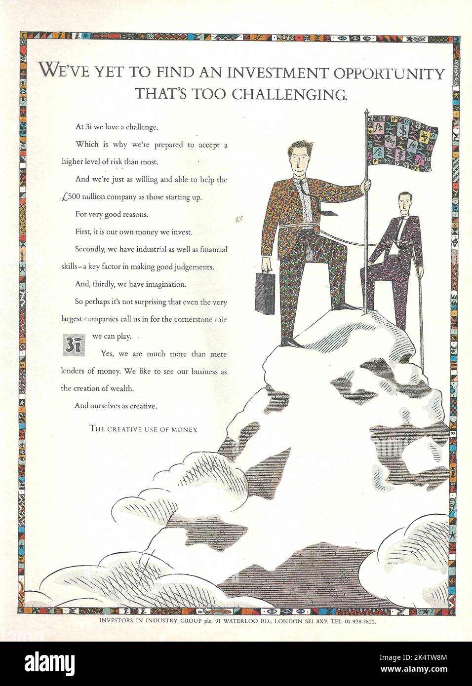 Investor in industry bank financial institution advertisement bank magazine advert 1980s 1970s ...