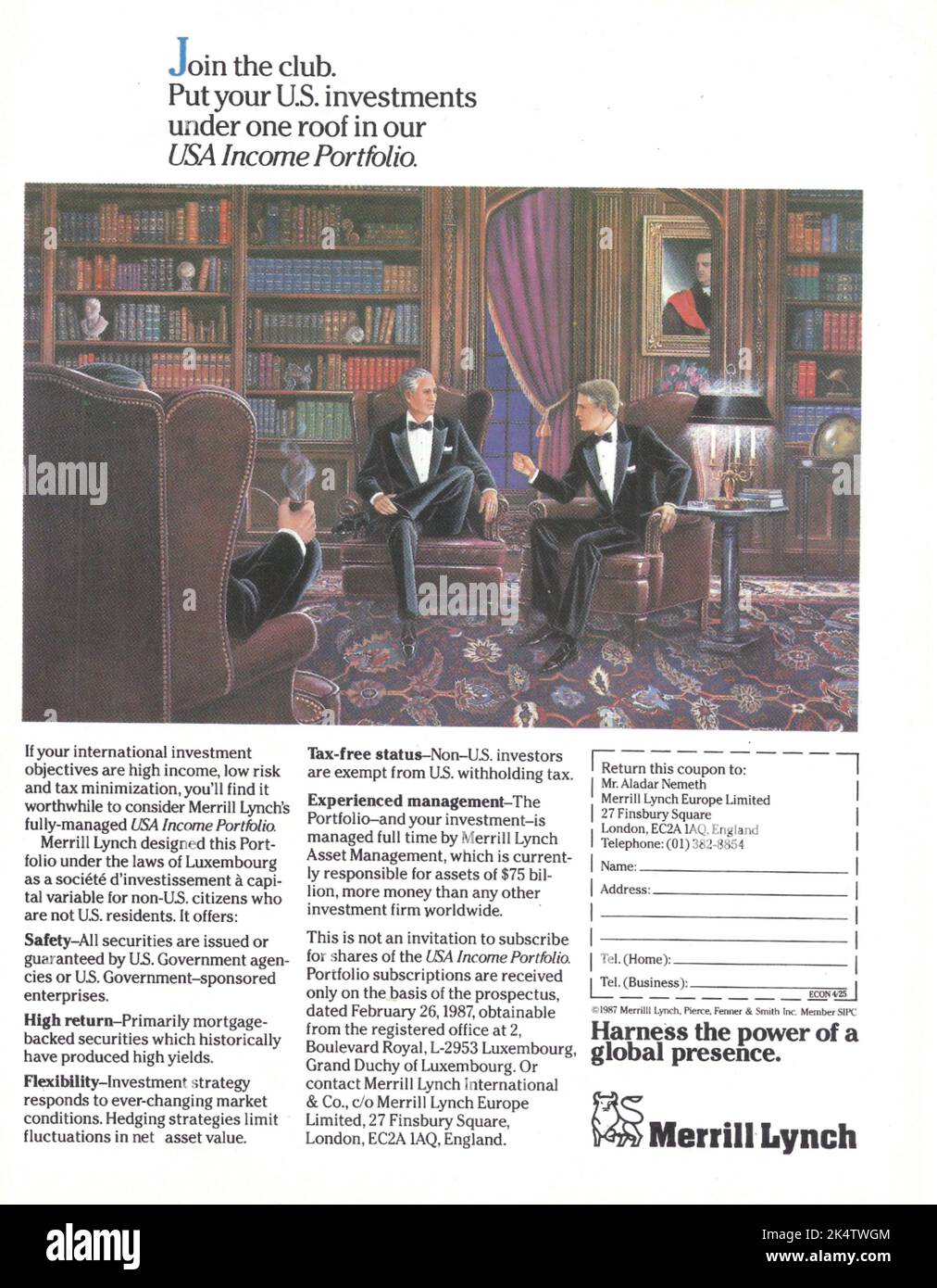 Merill Lynch bank financial institution advertisement bank magazine ...