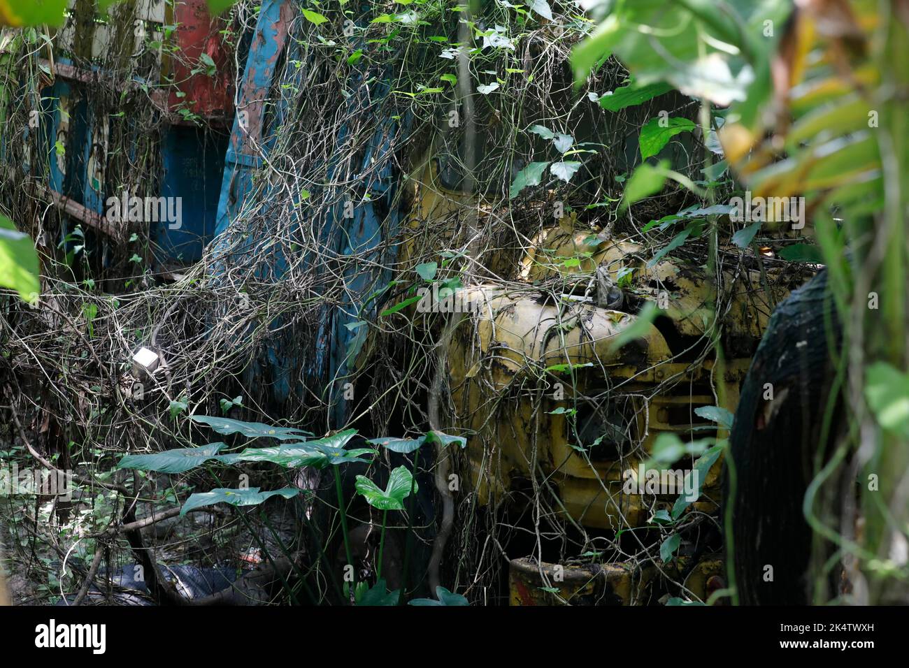 Dhaka, Bangladesh - October 04, 2022: Impounded vehicles have been left ...