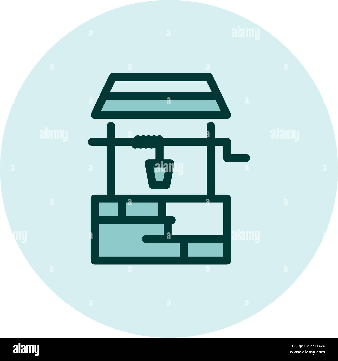 Farming water well, illustration, vector on a white background Stock ...
