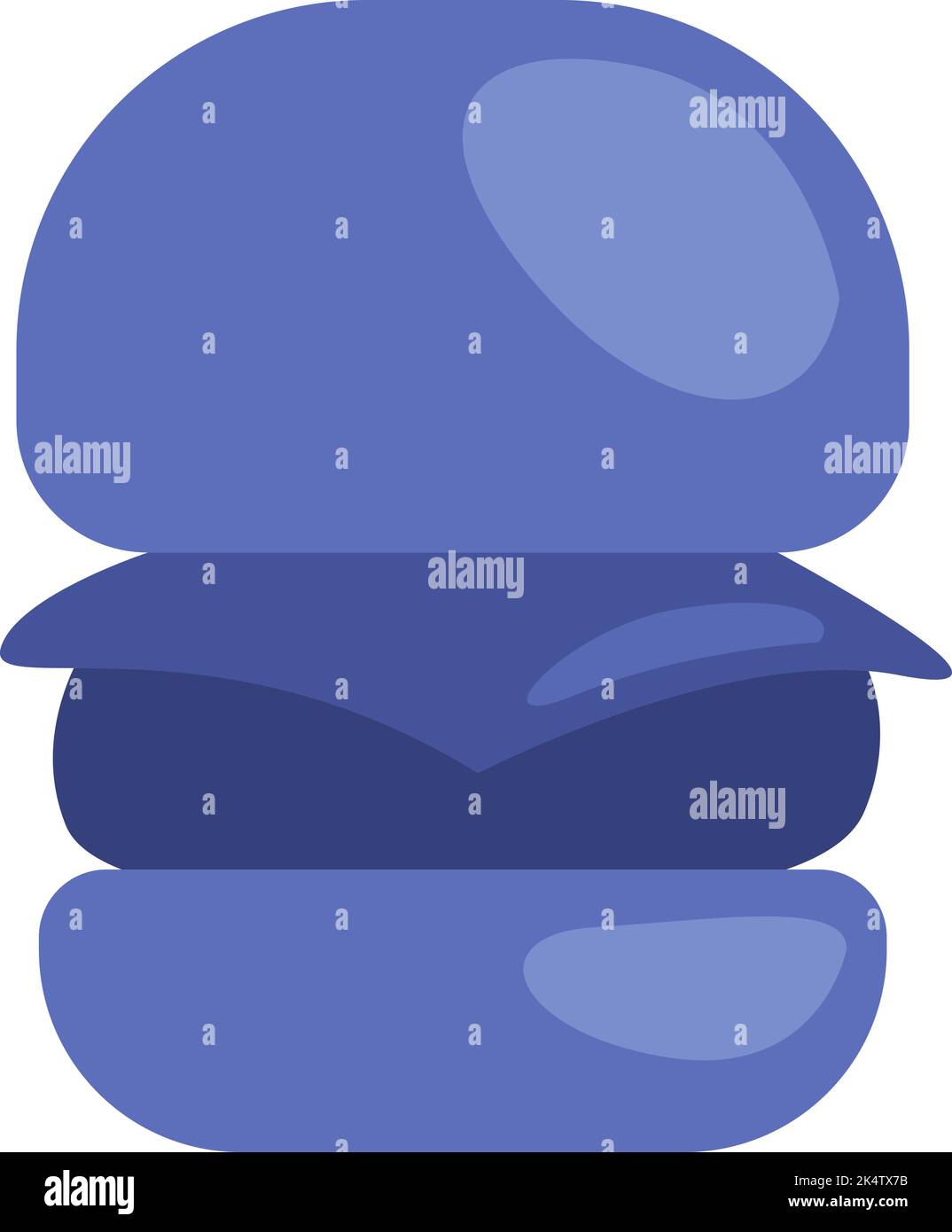 Blue hamburger, illustration, vector on a white background Stock Vector ...