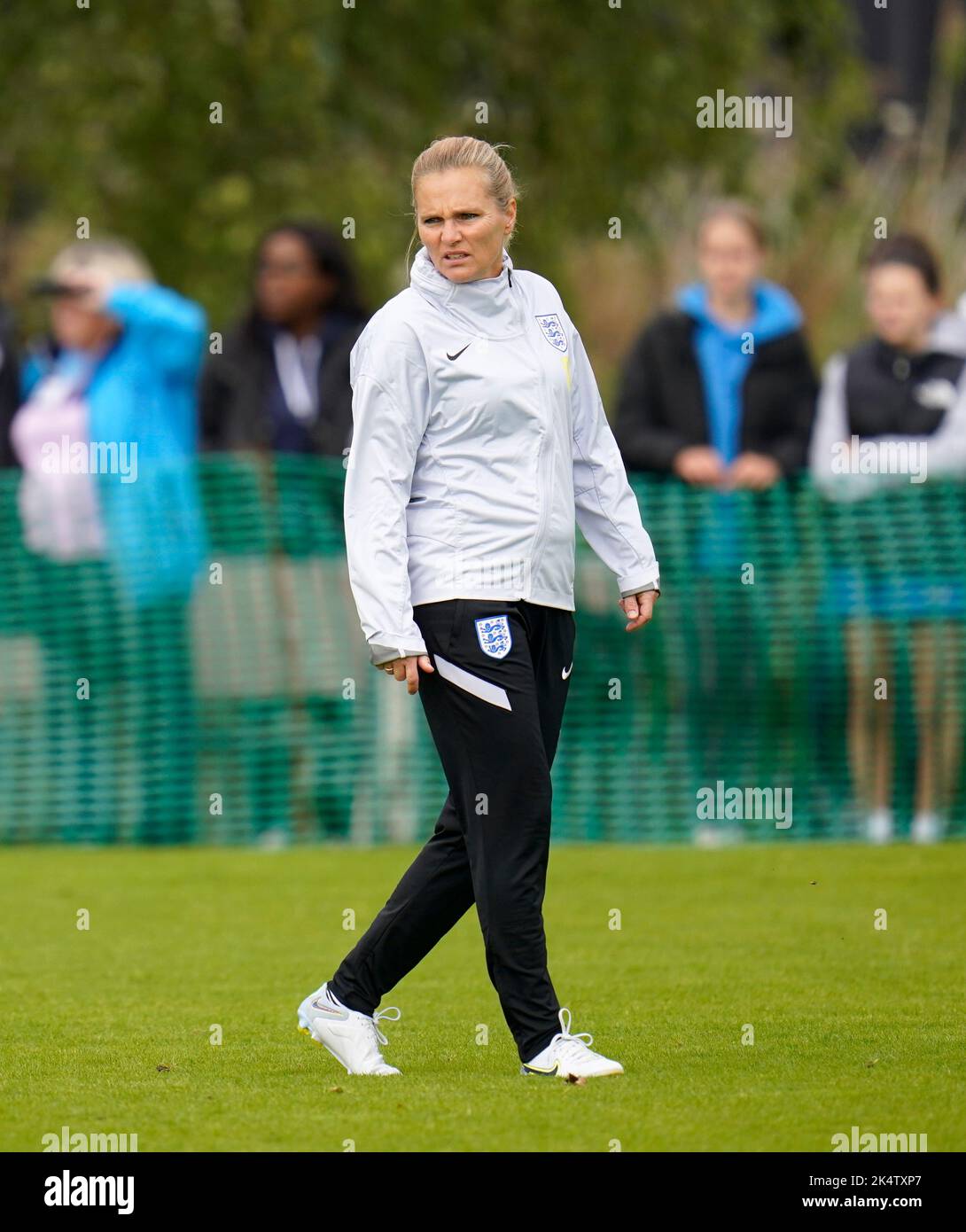 England manager Sarina Wiegman during a training session at The ...
