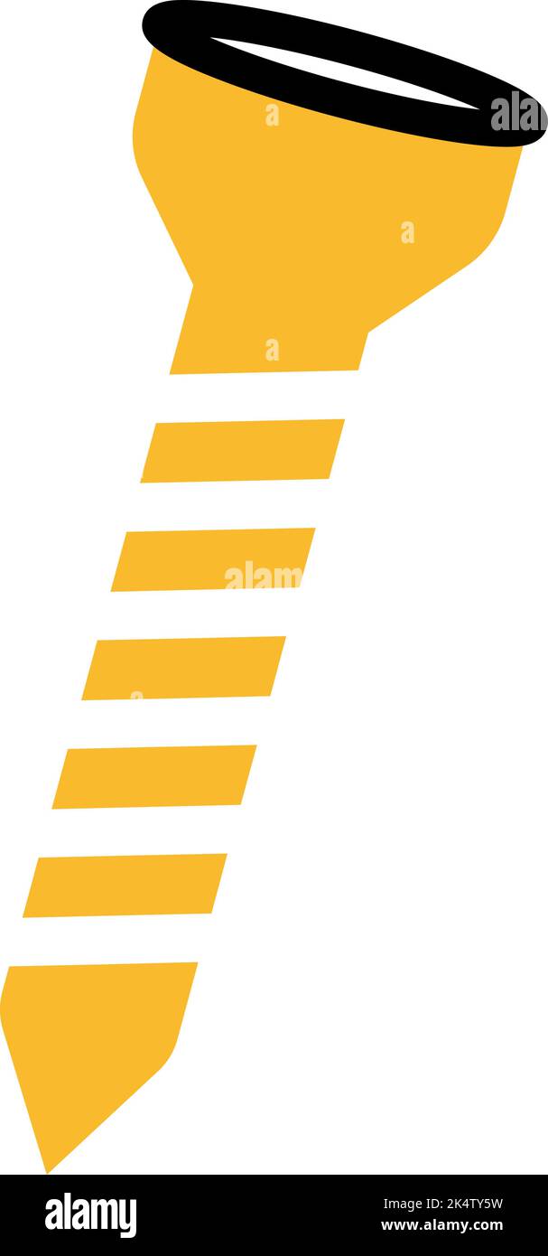 Construction screw, illustration, vector on a white background Stock ...