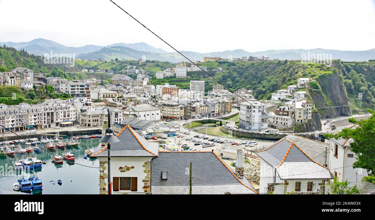 Port and town of Luarca in the Principality of Asturias, Spain, Europe ...