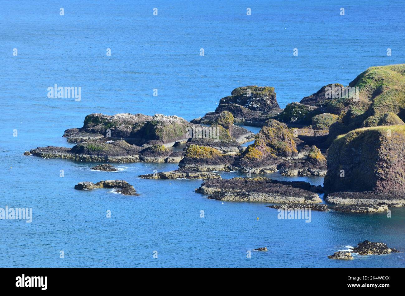 Sea cliffs along the coastal path for Dunottar Castle, Stonehaven ...