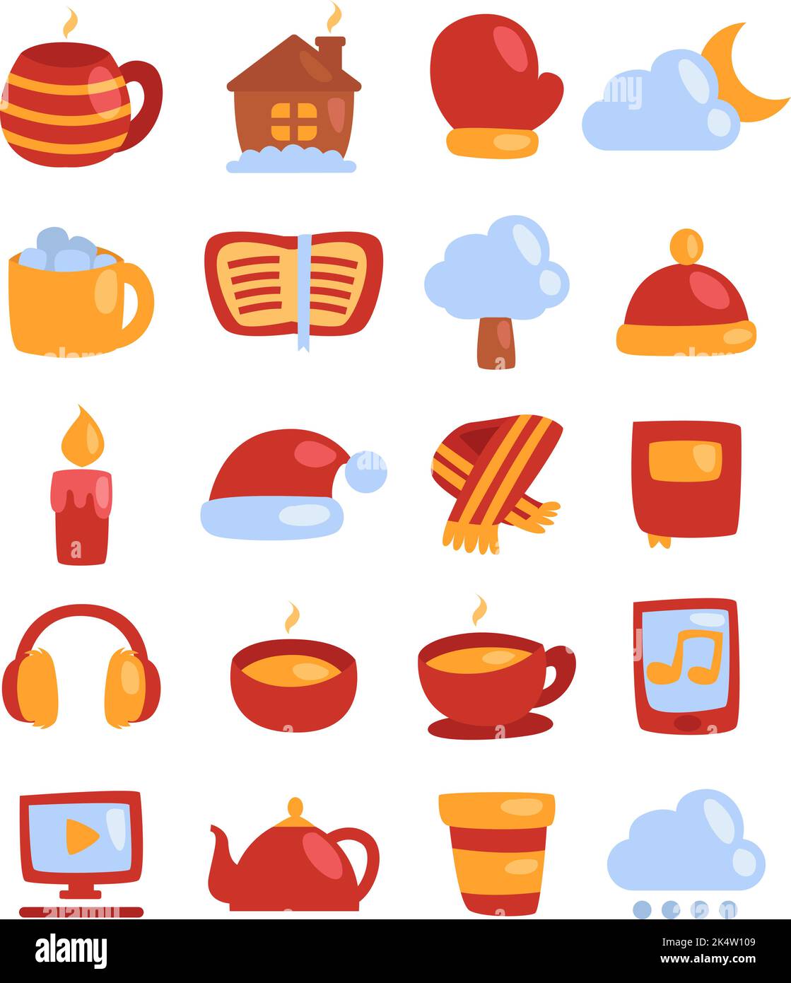 Cozy winter evening, illustration, vector on a white background Stock ...