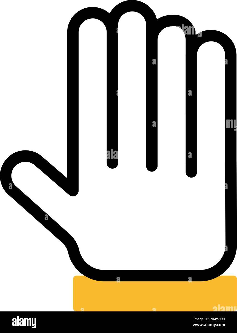 Hand five fingers, illustration, vector on a white background Stock ...