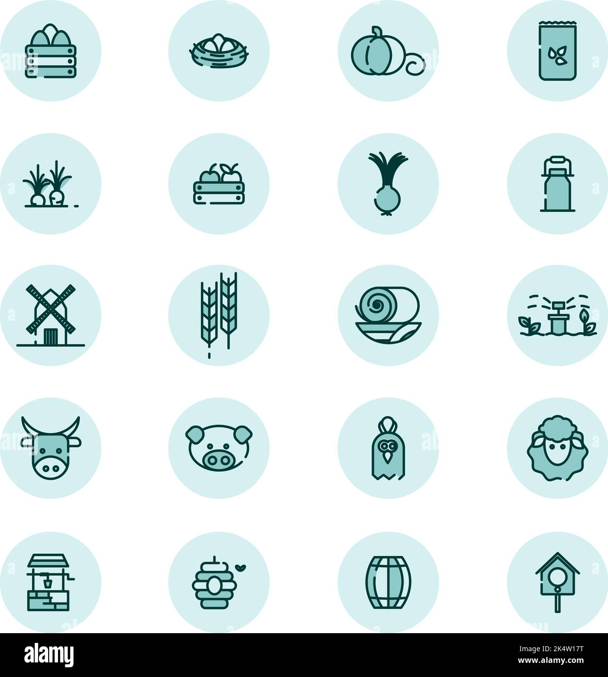 Farming life, illustration, vector on a white background Stock Vector ...