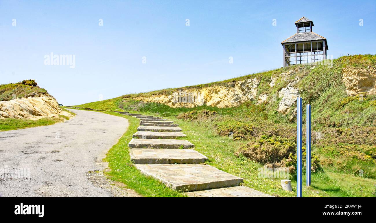 Illa Pancha lighthouse in Ribadeo, Lugo, Galicia, Spain, Europe Stock ...