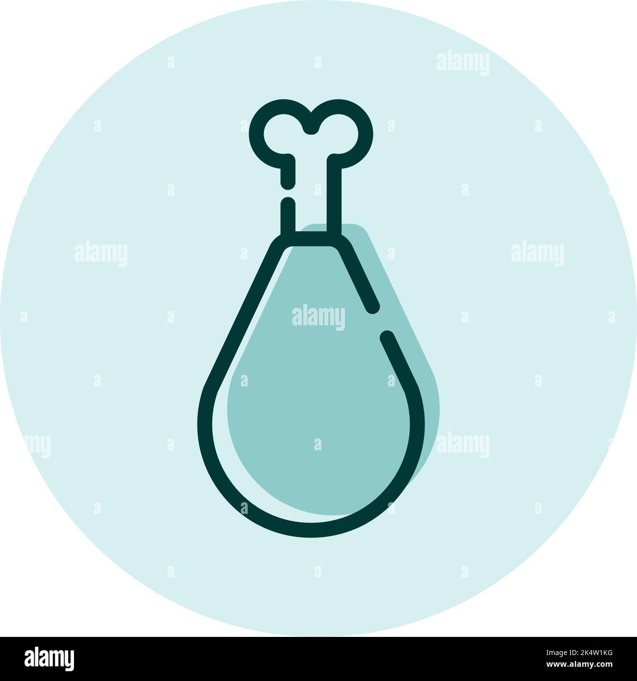 Fresh chicken leg, illustration, vector on a white background Stock ...