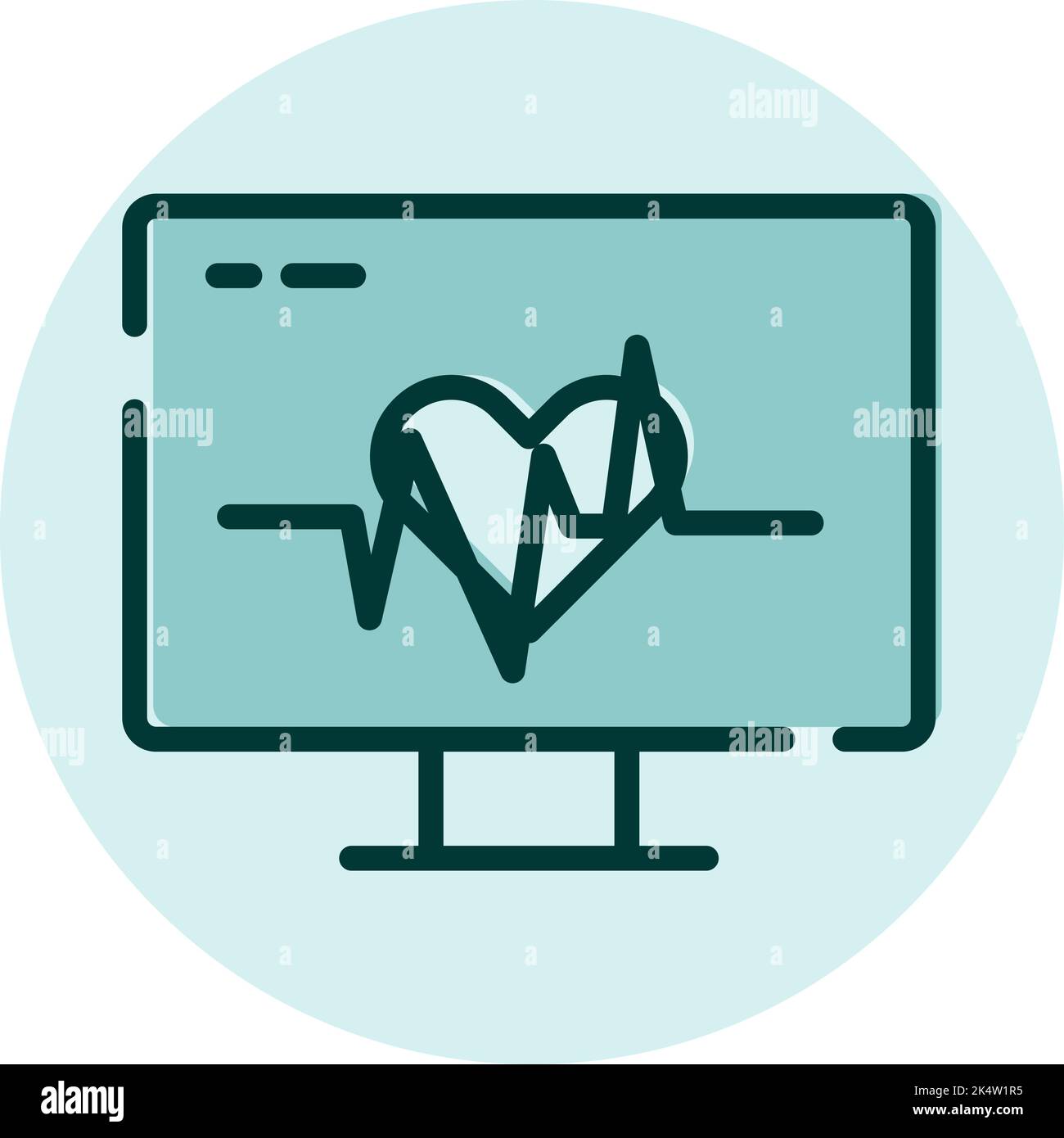 Heartbeat monitor, illustration, vector on a white background Stock ...