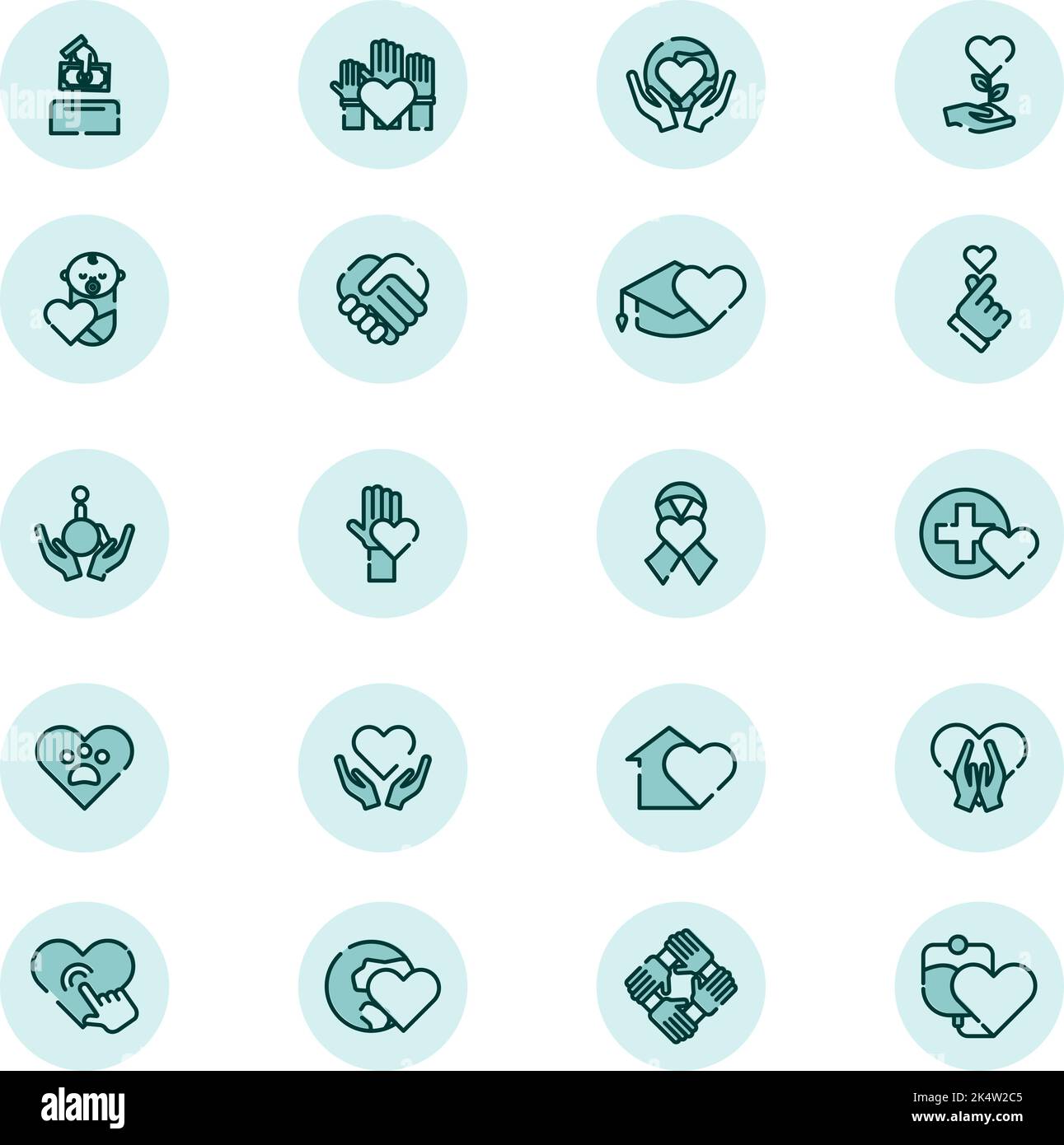 Donation and charity, illustration, vector on a white background Stock ...