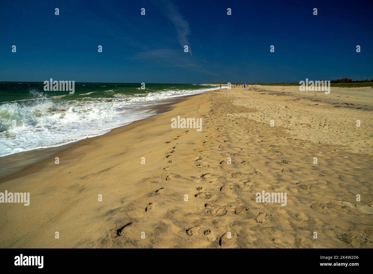 walking on atlantic ocean nantucket island sandy beach Stock Photo - Alamy