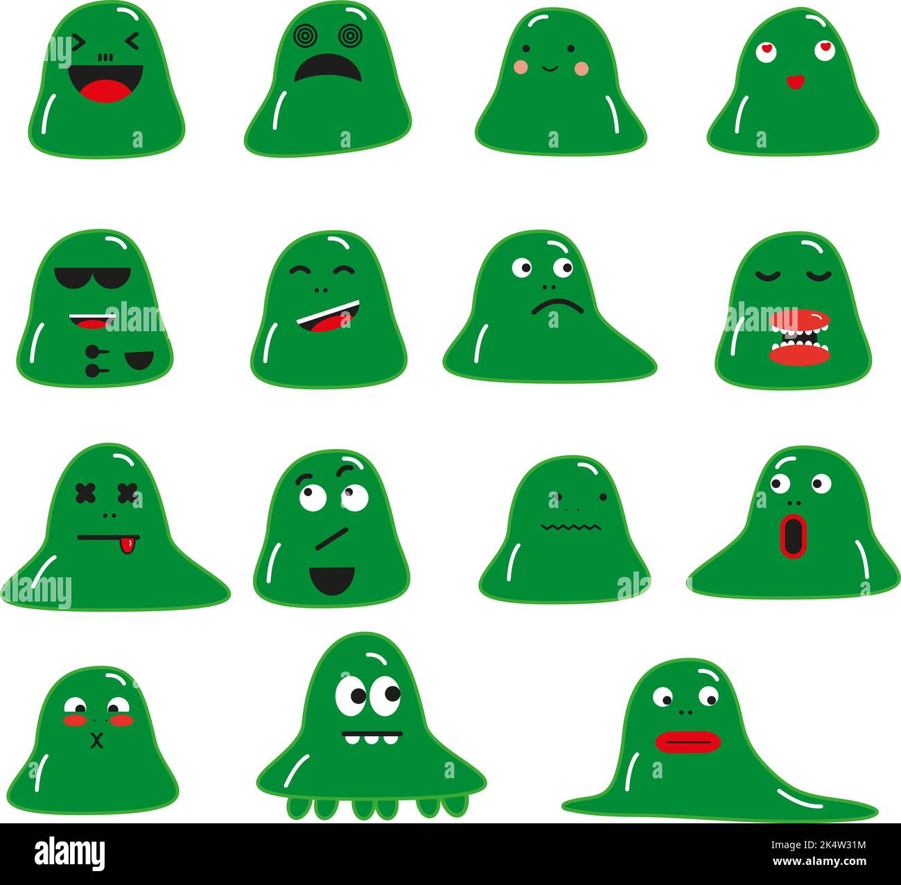 Green monster, illustration, vector on a white background Stock Vector ...