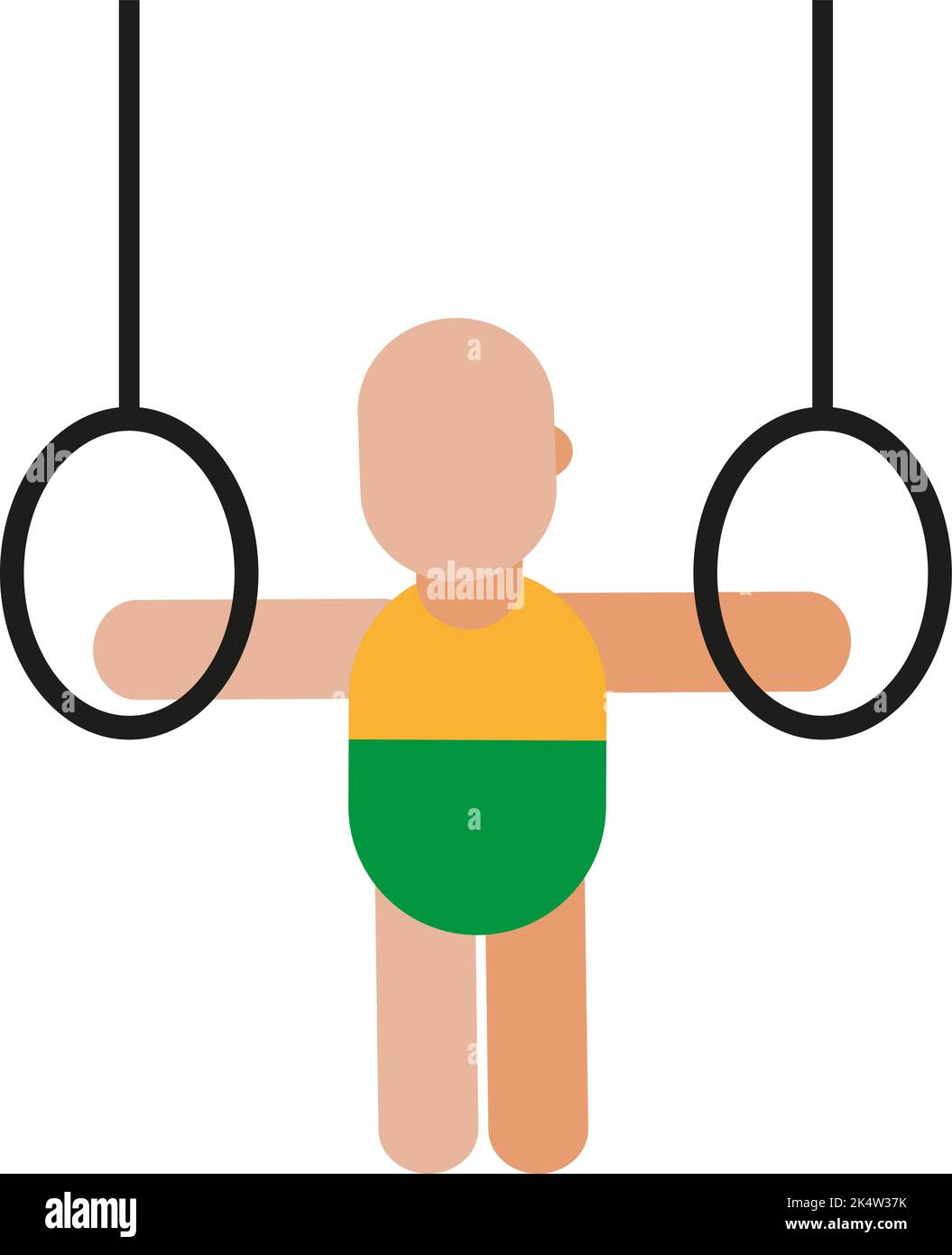 Gymnastics ring exercise, illustration, vector on a white background ...