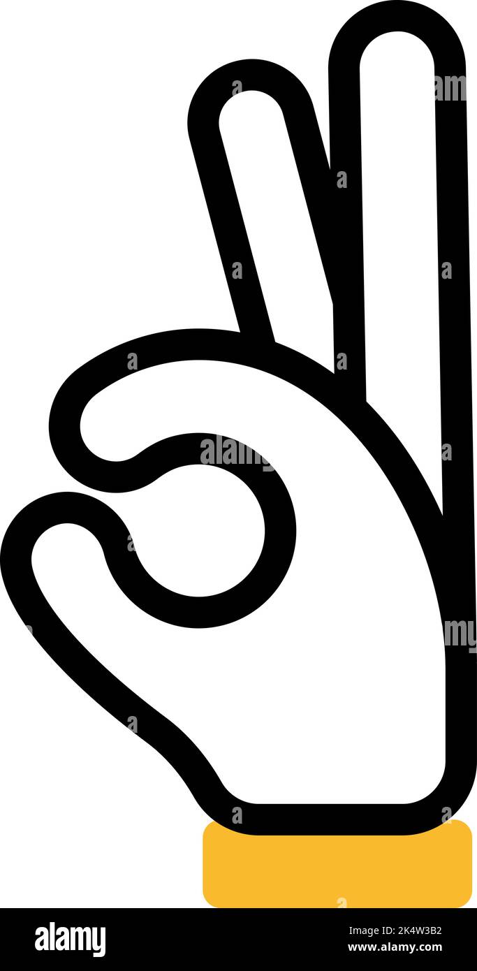 Hands ok, illustration, vector on a white background Stock Vector Image ...