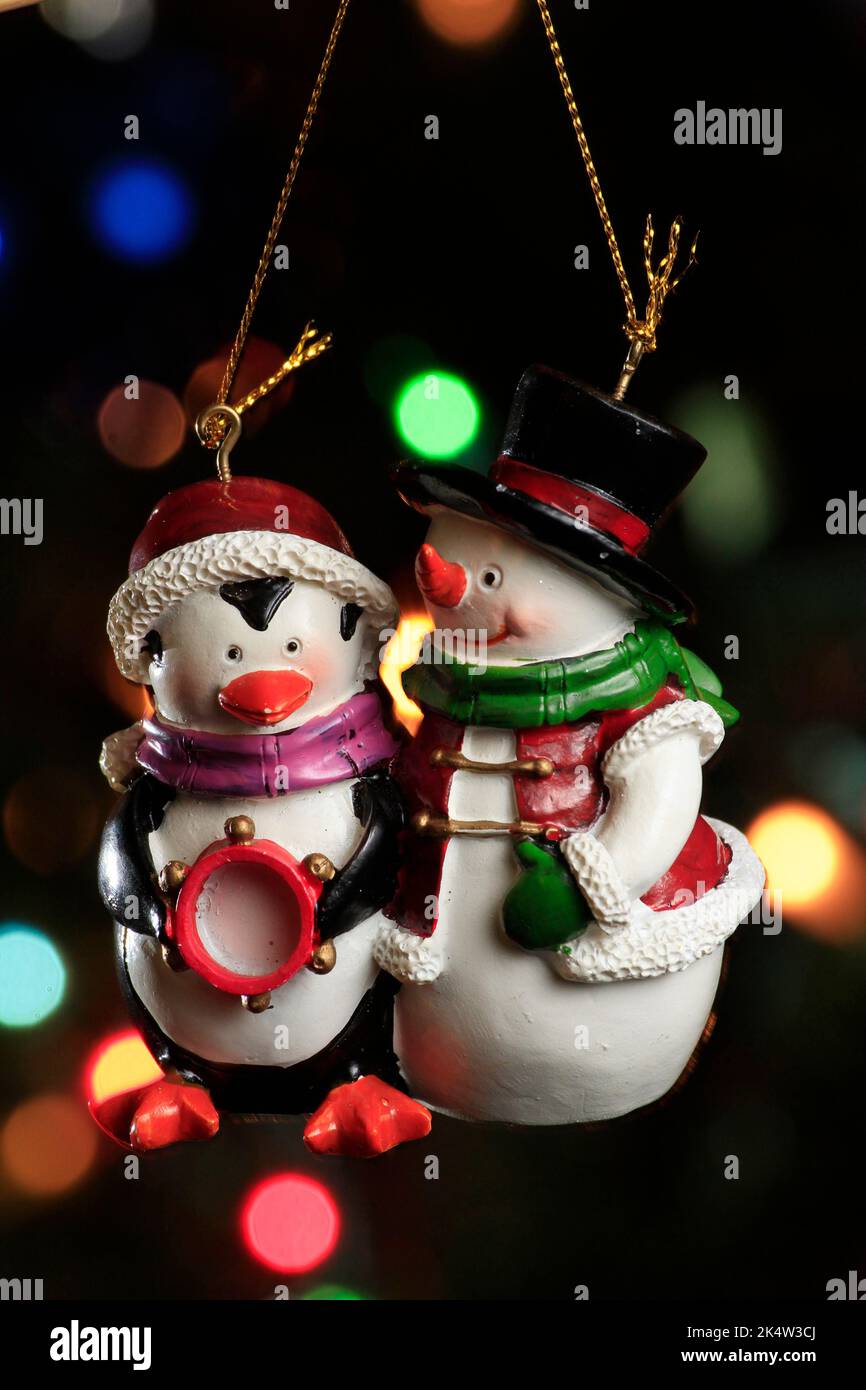 A vertical shot of Santa and reindeer Christmas decoration with the ...