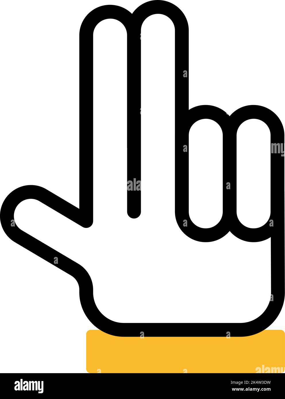 Three fingers, illustration, vector on a white background Stock Vector ...