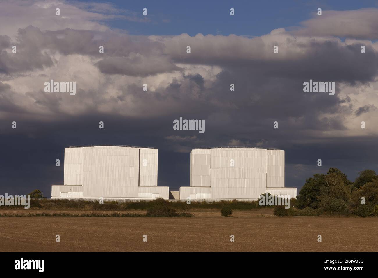 The decommissioned Bradwell Nuclear Power Station, Essex, UK, in late ...
