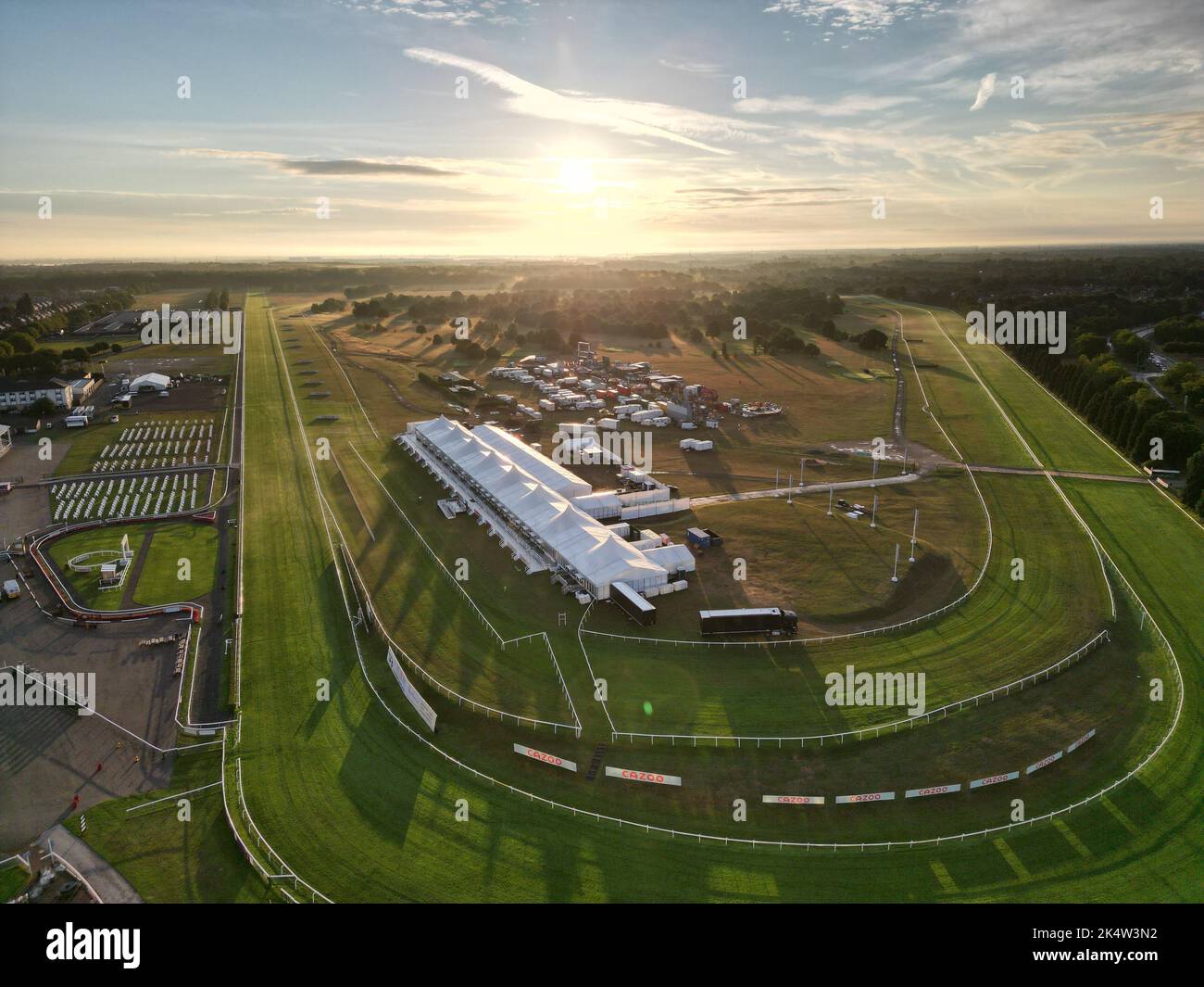 An aerial view of the Doncaster Racecourse in South Yorkshire, England ...