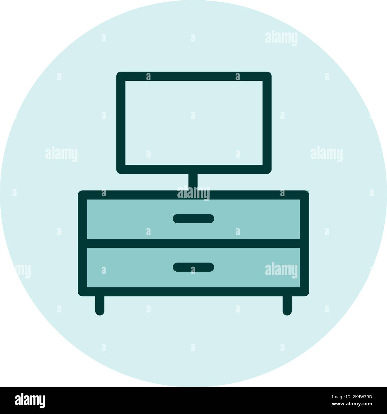 Tv shelf, illustration, vector on a white background Stock Vector Image ...