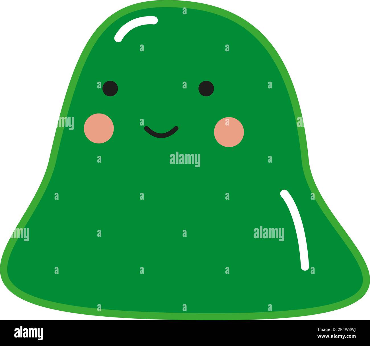 Smiling green monster, illustration, vector on a white background Stock ...