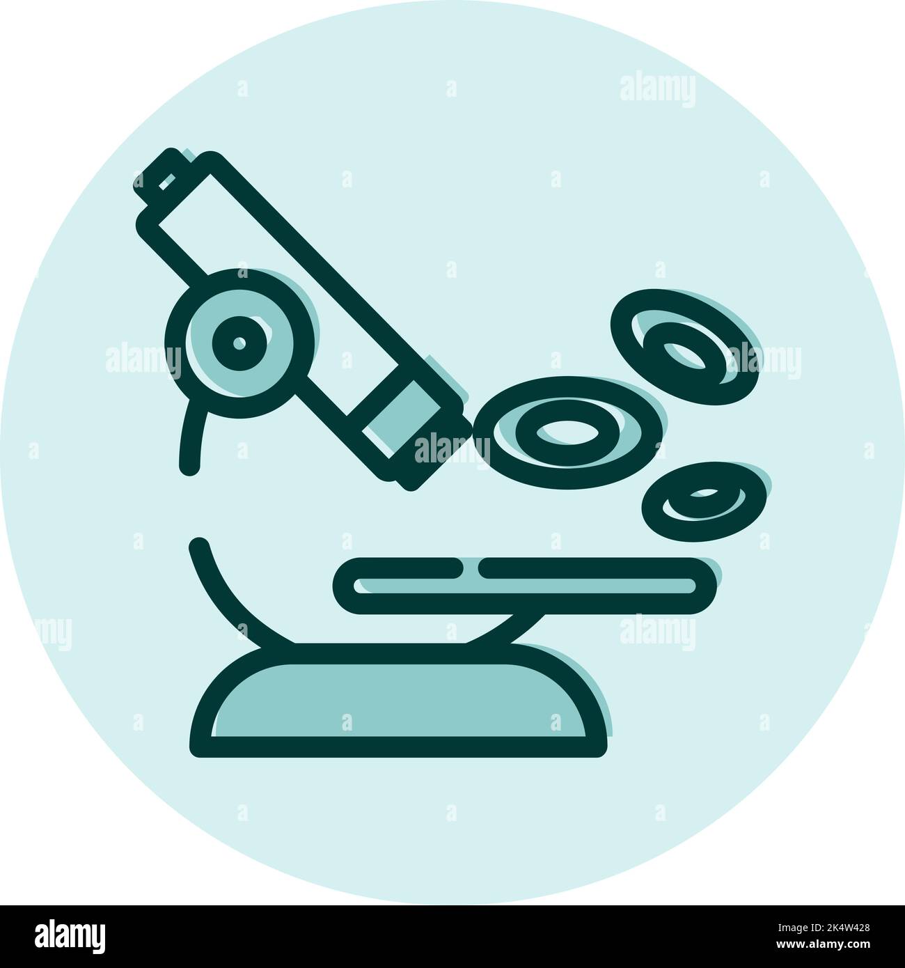 Health microscope, illustration, vector on a white background Stock ...