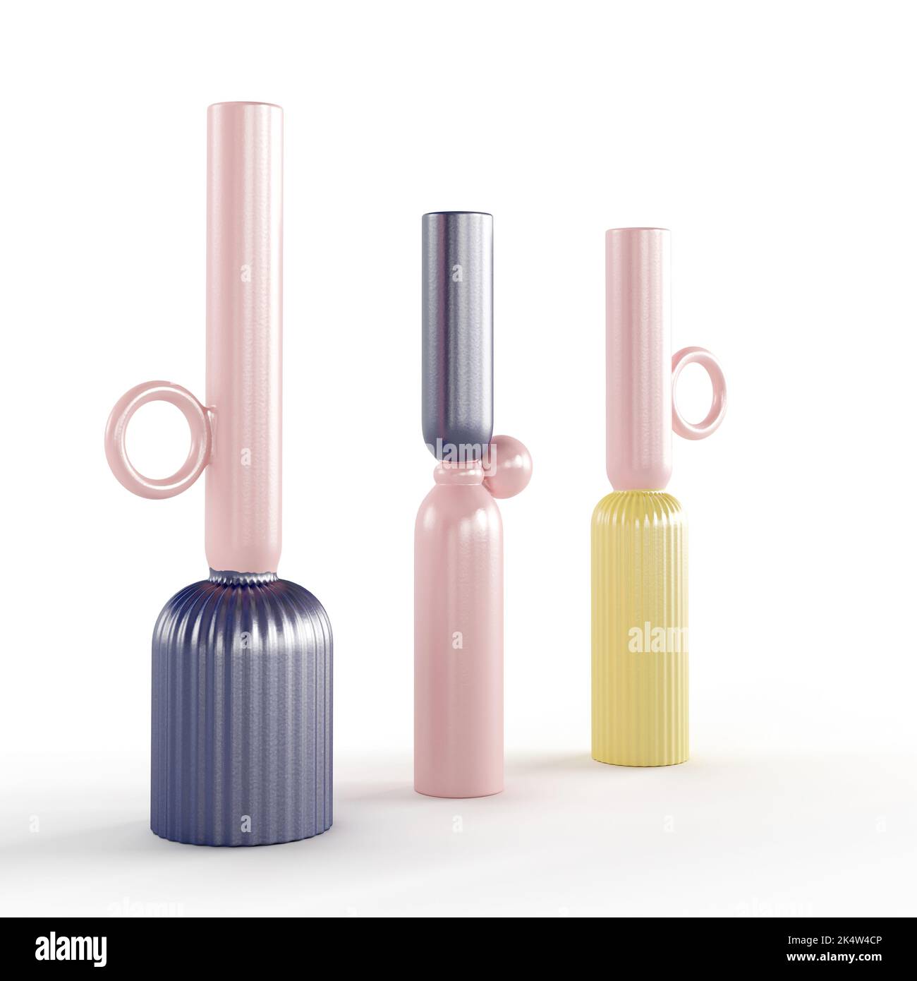 A closeup of different candlesticks isolated in white background Stock ...