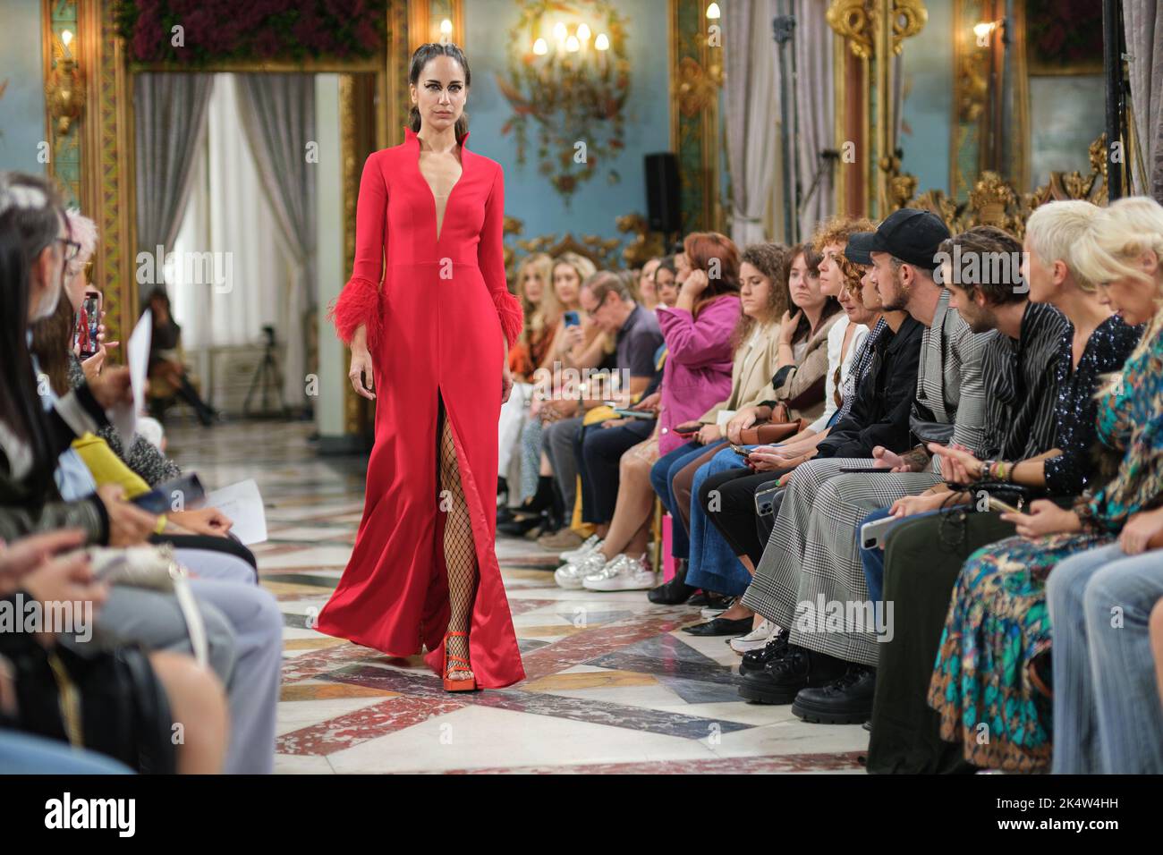 Madrid, Spain. 04th Oct, 2022. A model showcases Esther Noriega design ...