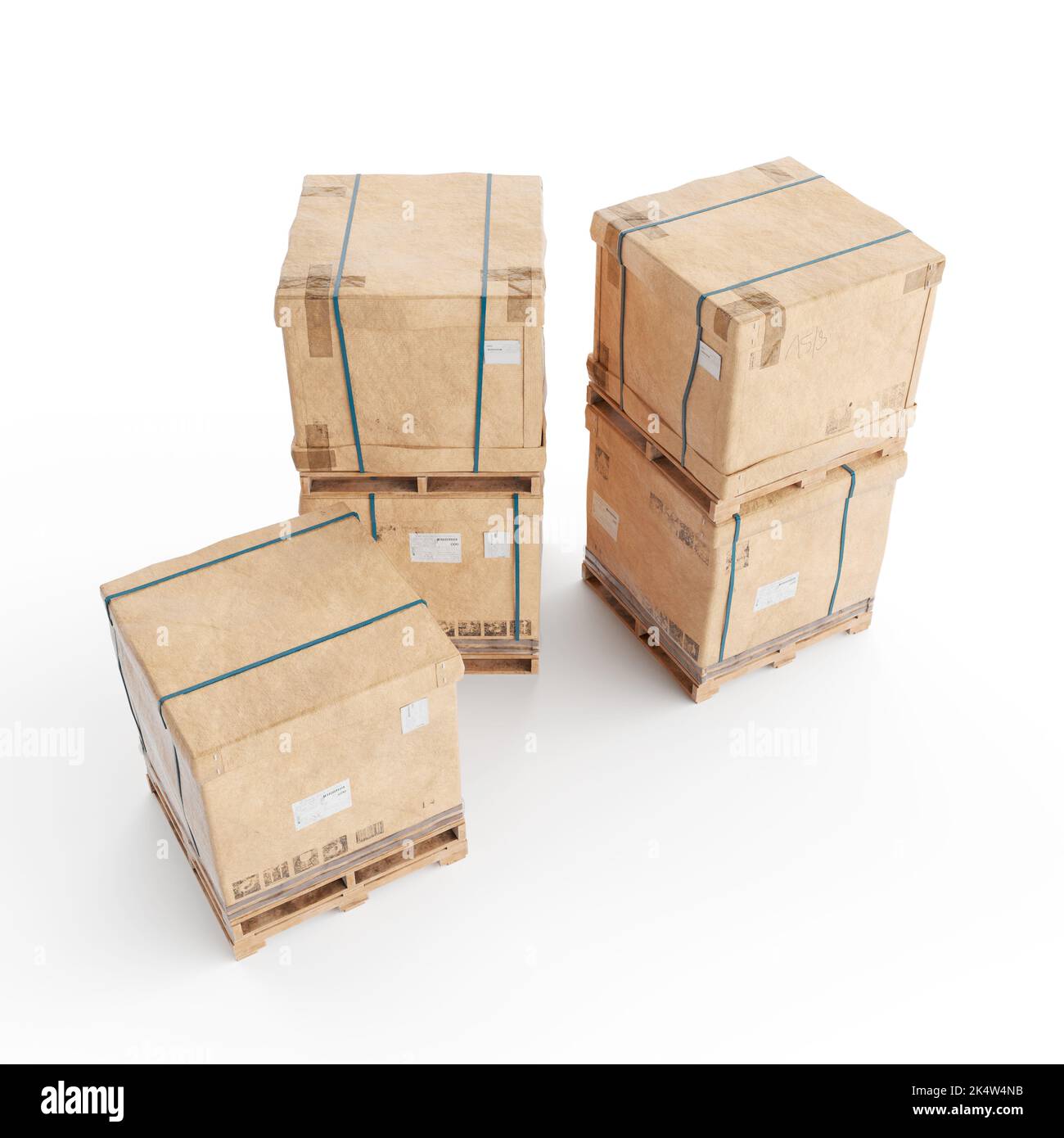 A 3d rendering of carton parcel boxed packages in inventory Stock Photo ...