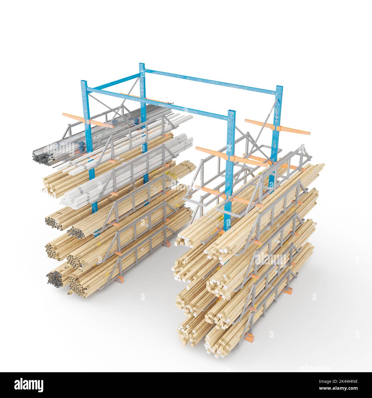 A scaffolding construction square structure 3D illustration on the ...